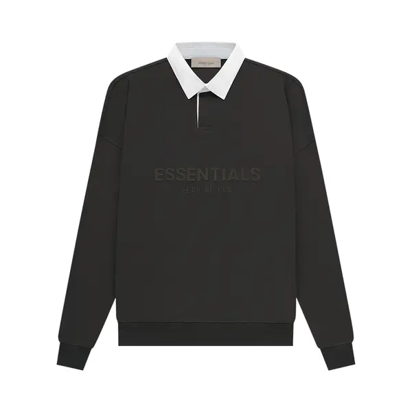 Fear Of God Waffle Henley Rugby - Black