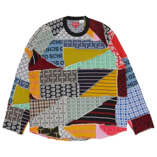 Supreme Patchwork Jacquard Long-sleeve Top - Multicolor