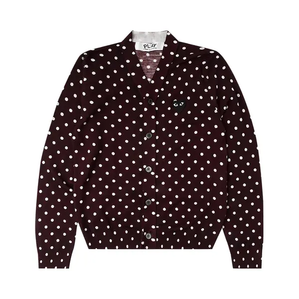 Play Comme Des Garcon Polka Dot Cardigan - Red