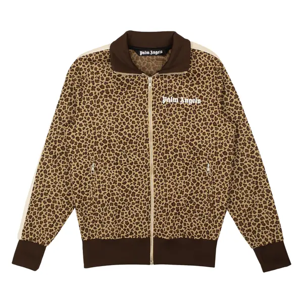 Palm Angels Leopard Jacquard Track Jacket - Brown