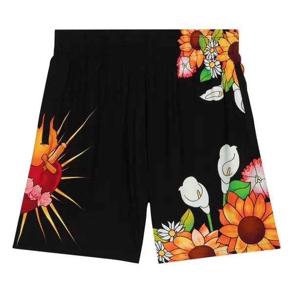 PLEASURES Printed Heart Shorts - Black
