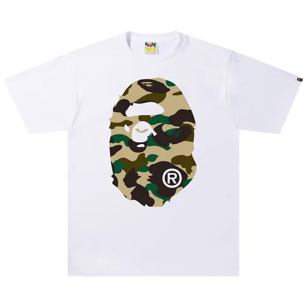A BATHING APE 1st Camo Big Ape Head Tee /yellow - White