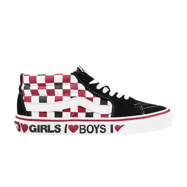 VANS Sk8-mid Checkerboard Sneakers - Red