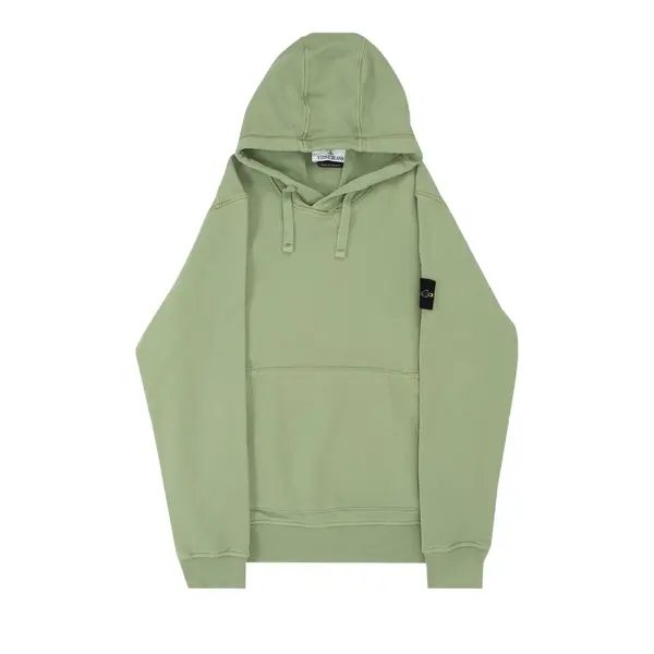 Stone Island Compass Motif Detail Hoodie 'sage - Green