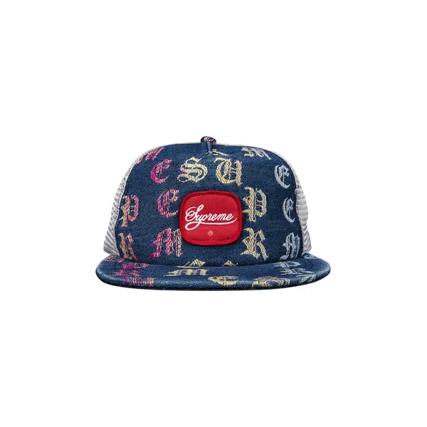 Supreme Gradient Jacquard Denim Mesh 5-panel Cap - Blue