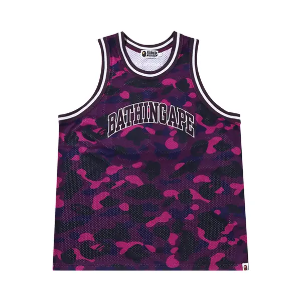 A BATHING APE Color Camo Basketball Tank Top - Purple