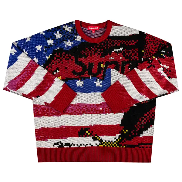 Supreme Digital Flag Pullover - Red