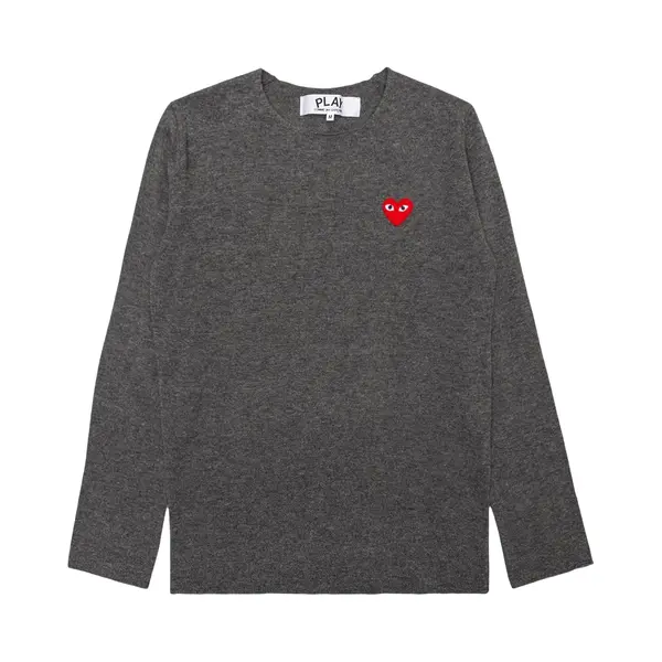 Play Comme Des Garcon Red Heart Sweater - Grey
