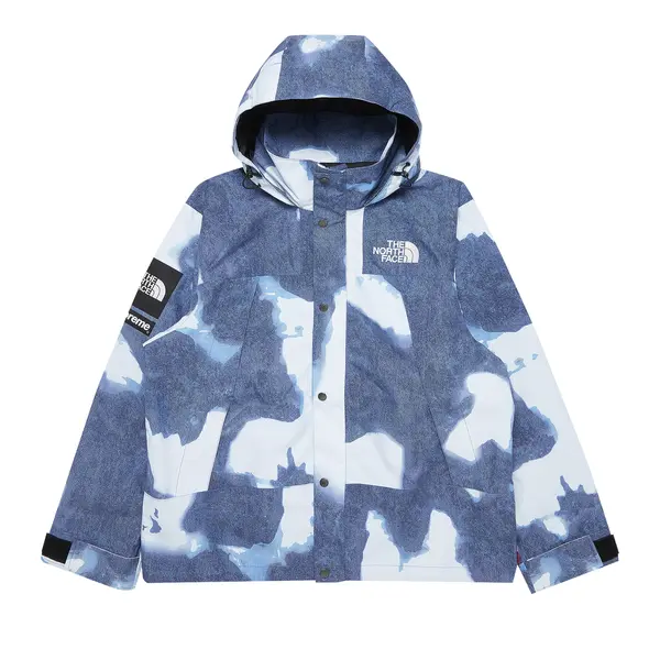 Supreme X The North Face Bleached Denim Print Mountain Jacket