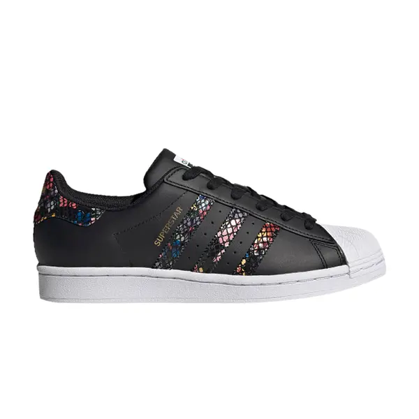 Adidas Superstar Floral Snakeskin Print - Black