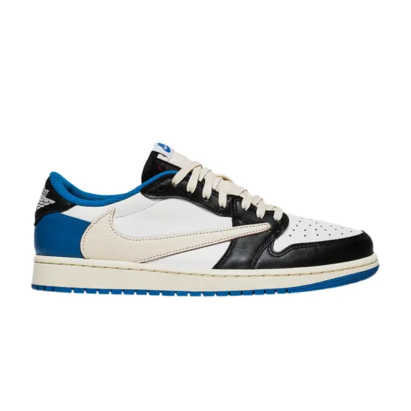 JORDAN Fragment Design X Travis Scott X 1 Retro Low Sneakers - Blue