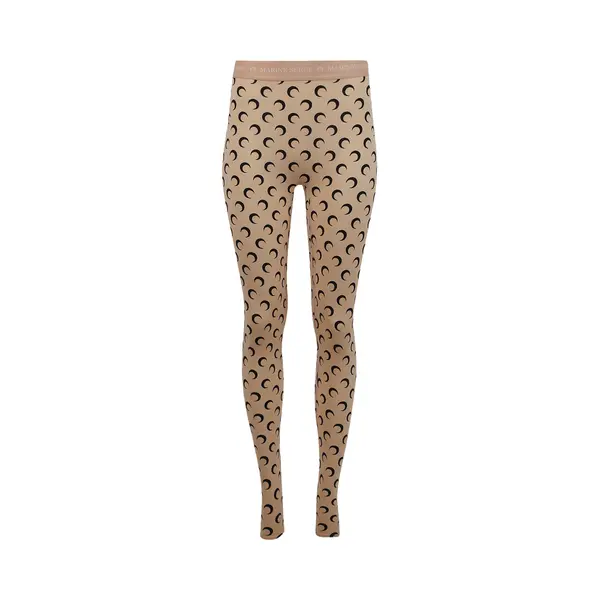 MARINE SERRE Fuseaux Moon Leggings 'all Over Moon - Tan