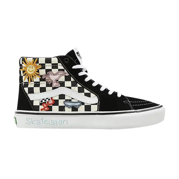 VANS Skateistan X Skate Sk8-hi Checkerboard High-top Sneakers - Black