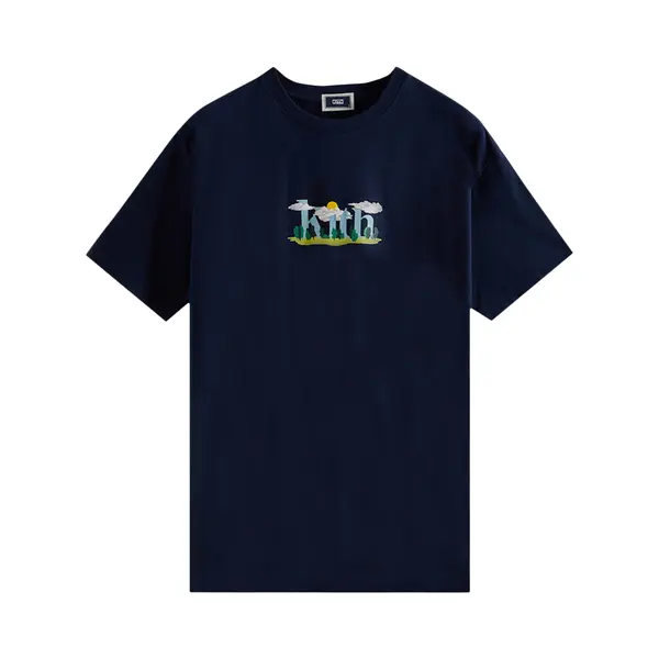 Kith Cloud Serif Logo Tee 'nocturnal - Blue