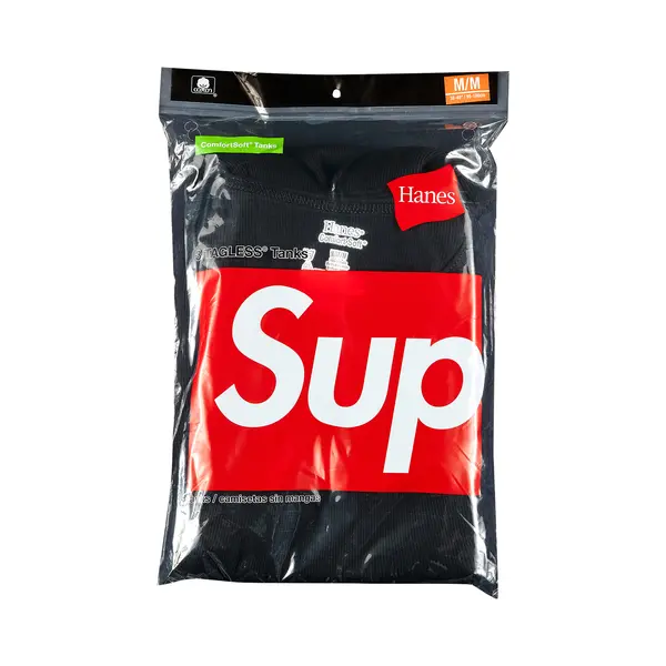 Supreme X Hanes Tagless Tank Tops - Black | Editorialist