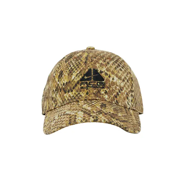 Supreme X Nike Acg Snakeskin Denim 6-panel Cap - Gold