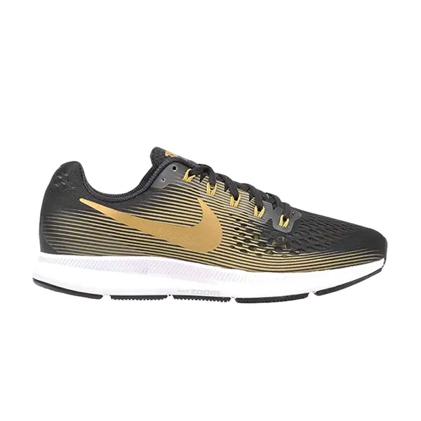 Nike Air Zoom Pegasus 34 Wide Metallic Gold - Black