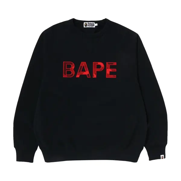 A BATHING APE Patch Relaxed Fit Crewneck - Black