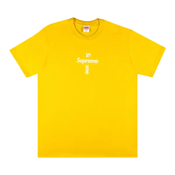 Supreme Cross Box Logo Tee - Yellow