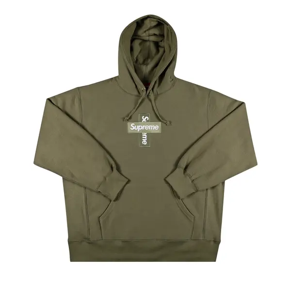 Supreme Cross Box Logo Hooded Sweatshirt - Green