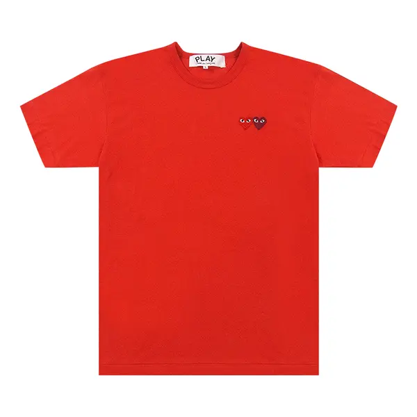 Play Comme Des Garcon Double Hearts T-shirt - Red