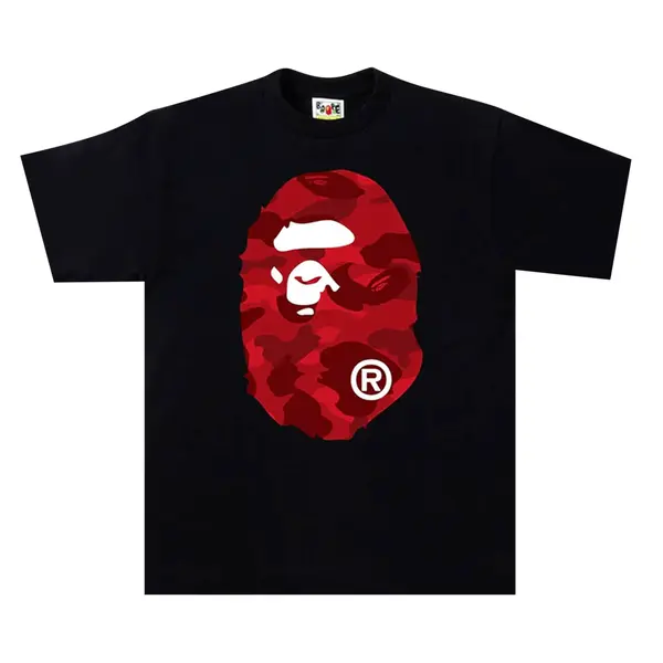 A BATHING APE Color Camo Big Ape Head Tee /red - Black