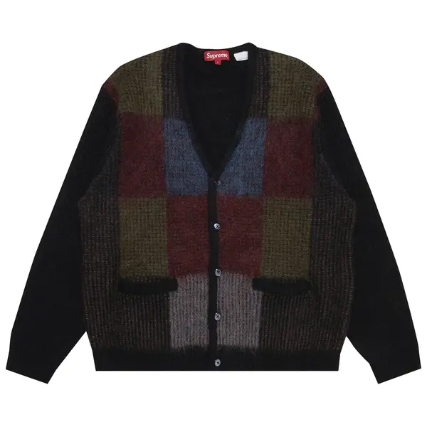 Supreme Brushed Grid Cardigan - Black