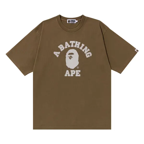A BATHING APE Stone Wash College Relaxed Tee 'beige - Tan