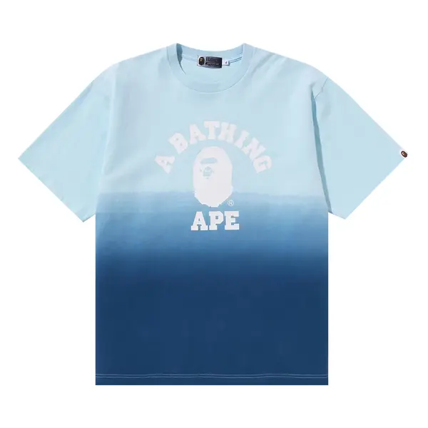 A BATHING APE College Gradation Relaxed Fit Tee - Blue