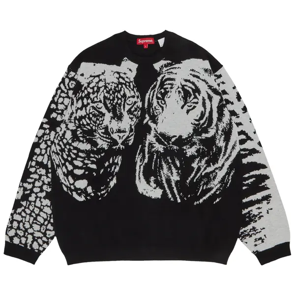 Supreme Big Cats Jacquard Long-sleeve Top - Black
