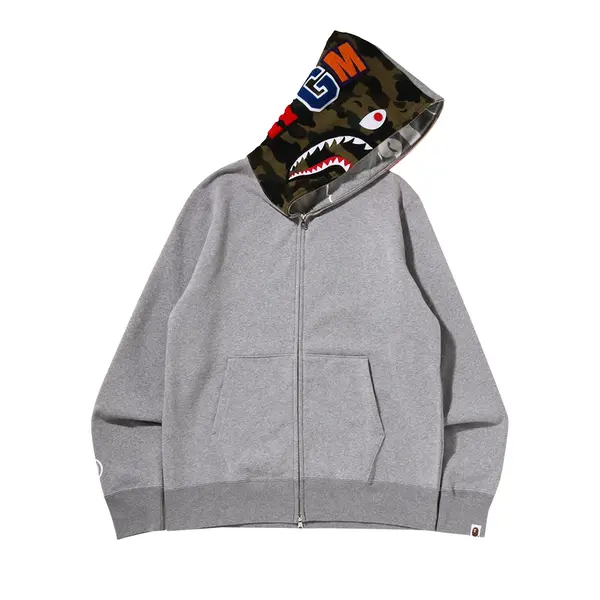 A BATHING APE Crazy Face Full Zip Hoodie - Grey