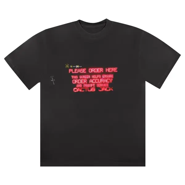 CACTUS JACK BY TRAVIS SCOTT X Mcdonald's Order Here T-shirt - Black
