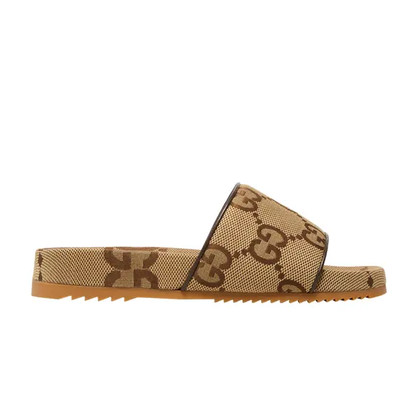 Gucci Gg Canvas Slide Sandal Brown Editorialist