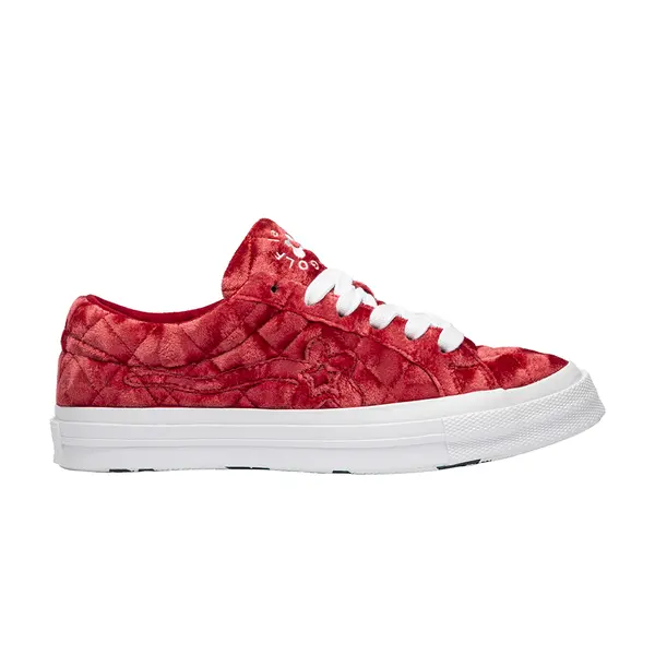 CONVERSE Golf Le Fleur X One Star Quilted Velvet Cherry Sneakers - Red