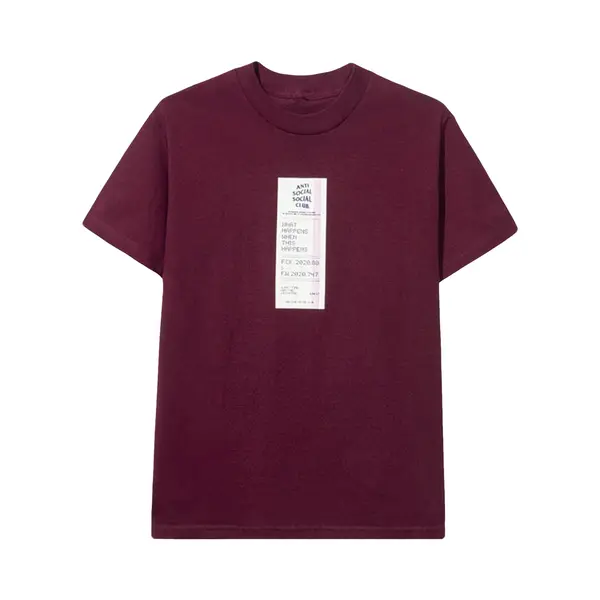 ANTI SOCIAL SOCIAL CLUB Read Receipts Tee 'maroon - Red