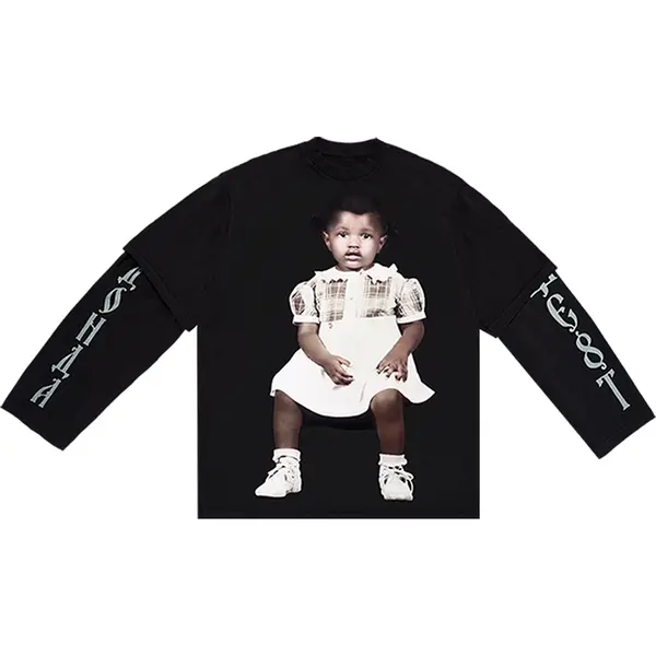 KANYE WEST Donda Chicago Listening Party Double-sleeve T-shirt - Black