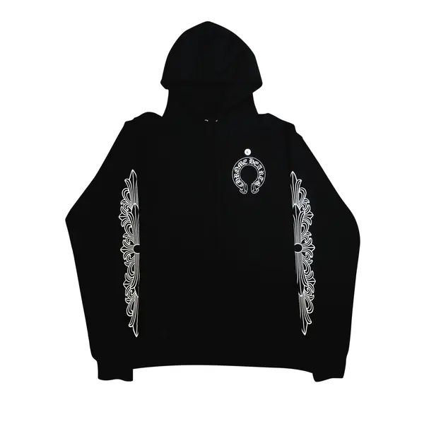 Chrome Hearts Horseshoe Floral Hoodie - Black