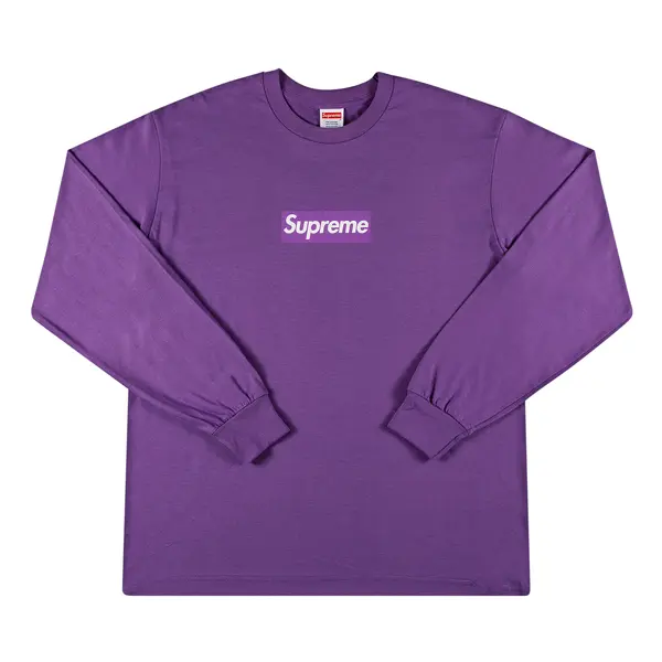 【L】 Supreme Box Logo L/S Tee Purple Supreme Box Logo Long-Sleeve Tee - Purple | Editorialist