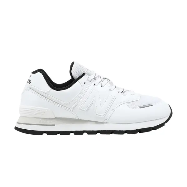 NEW BALANCE 574 Rugged Leather Sneakers - White