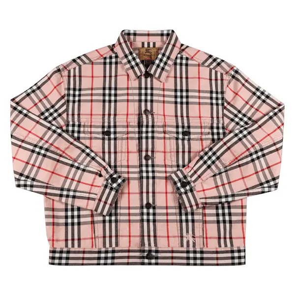 Supreme X Burberry Denim Trucker Jacket - Pink