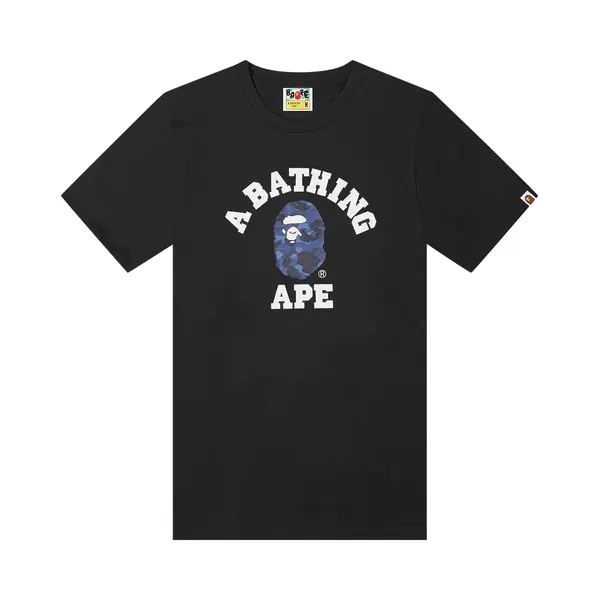 A BATHING APE Color Camo College Tee /navy - Black