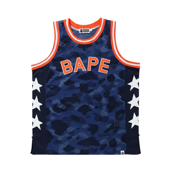 A BATHING APE Color Camo Basketball Tank Top - Blue