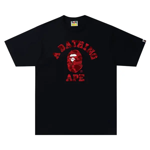 A BATHING APE Color Camo A College Tee - Black