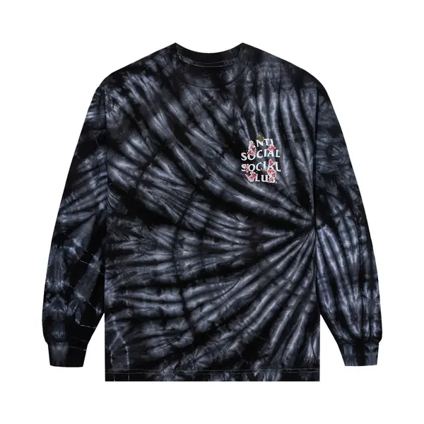 ANTI SOCIAL SOCIAL CLUB Kkoch Wifi Tie Dye Long-sleeve T-shirt - Black