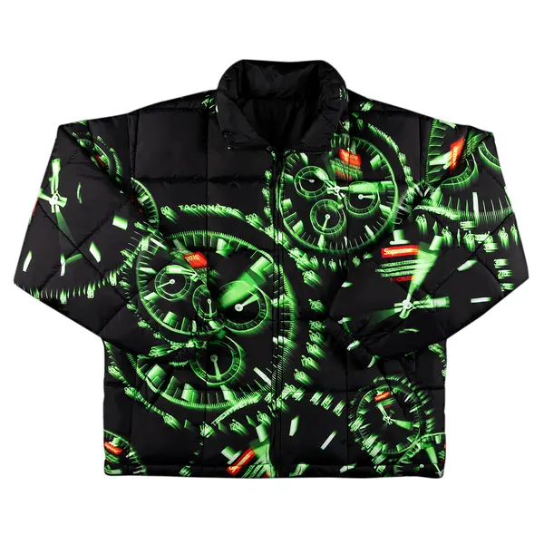 Supreme Watches Reversible Puffy Jacket - Black