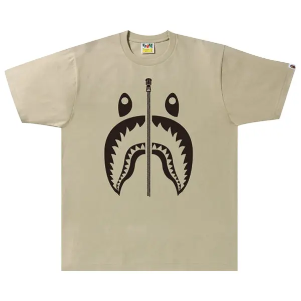 A BATHING APE Bicolor Shark Tee - Cream