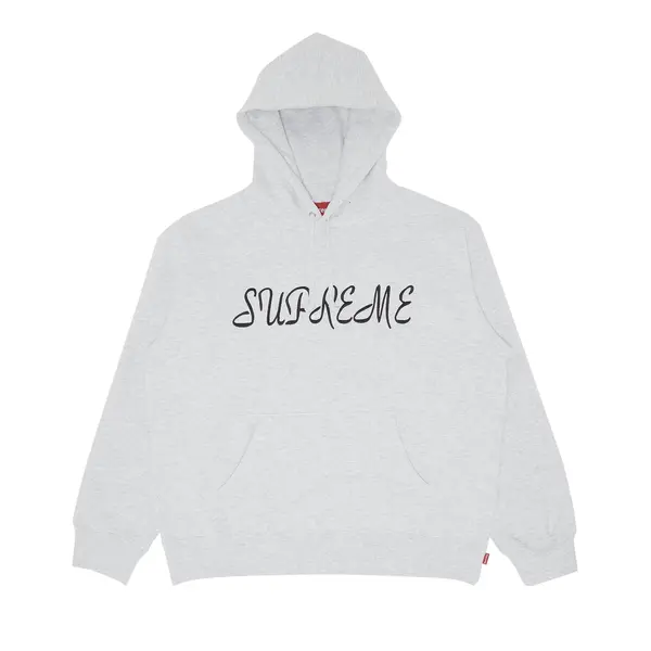 Supreme Script Hooded Sweatshirt - Grey