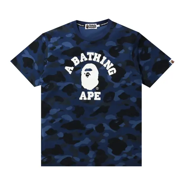 A BATHING APE Color Camo College Tee 'navy - Blue