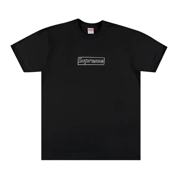 Supreme X Kaws Chalk Logo Tee - Black