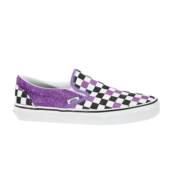 VANS Glitter Checkerboard Slip-on Sneaker - Purple
